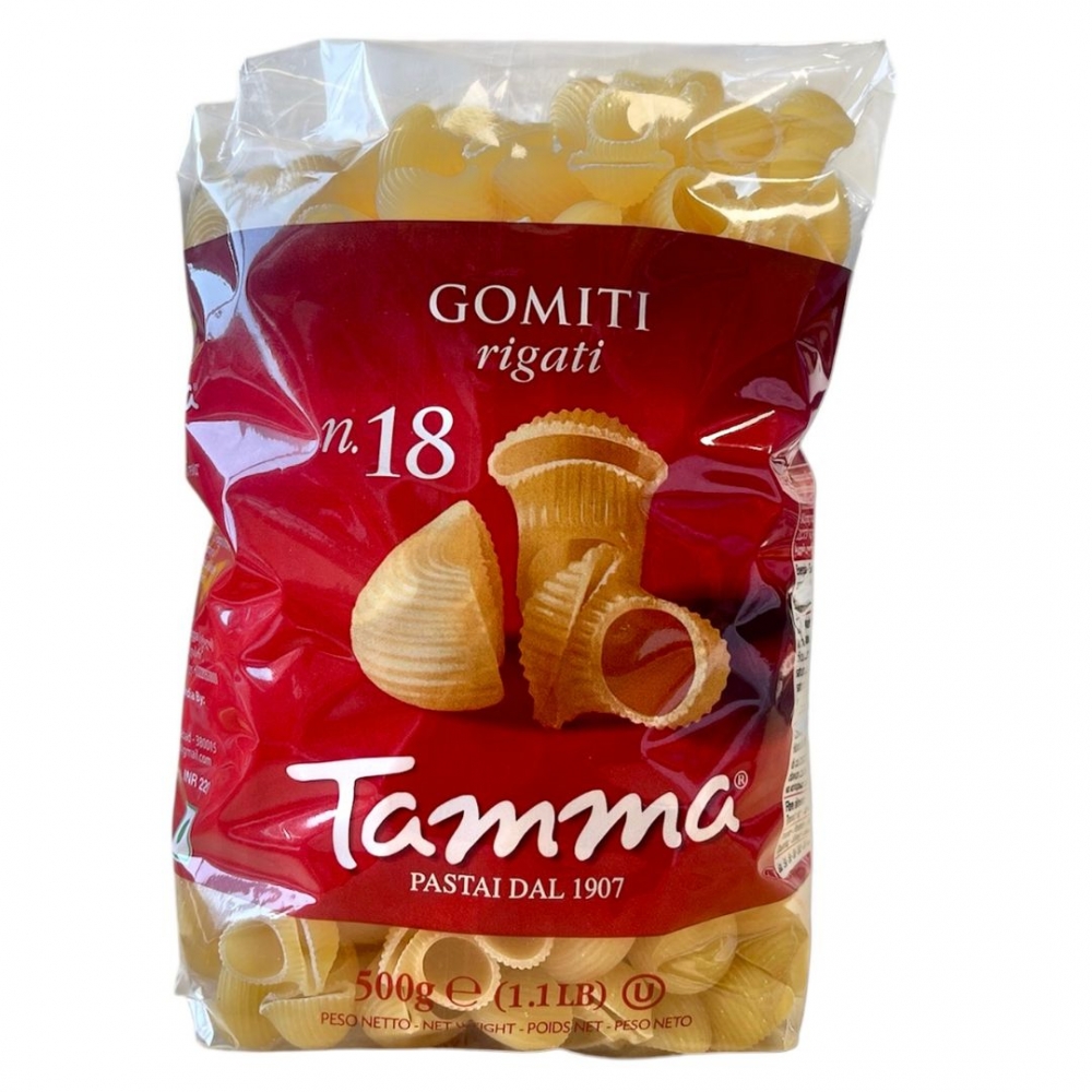 Makaroni Pasta Tamma Gomiti Rigati Nr.18 500g, Makaroni - pasta, Uzkodas - e-vengo